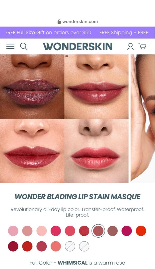 Wonderskin Wonder Blading Lip Stain in Whimsical, Beauty & Personal ...