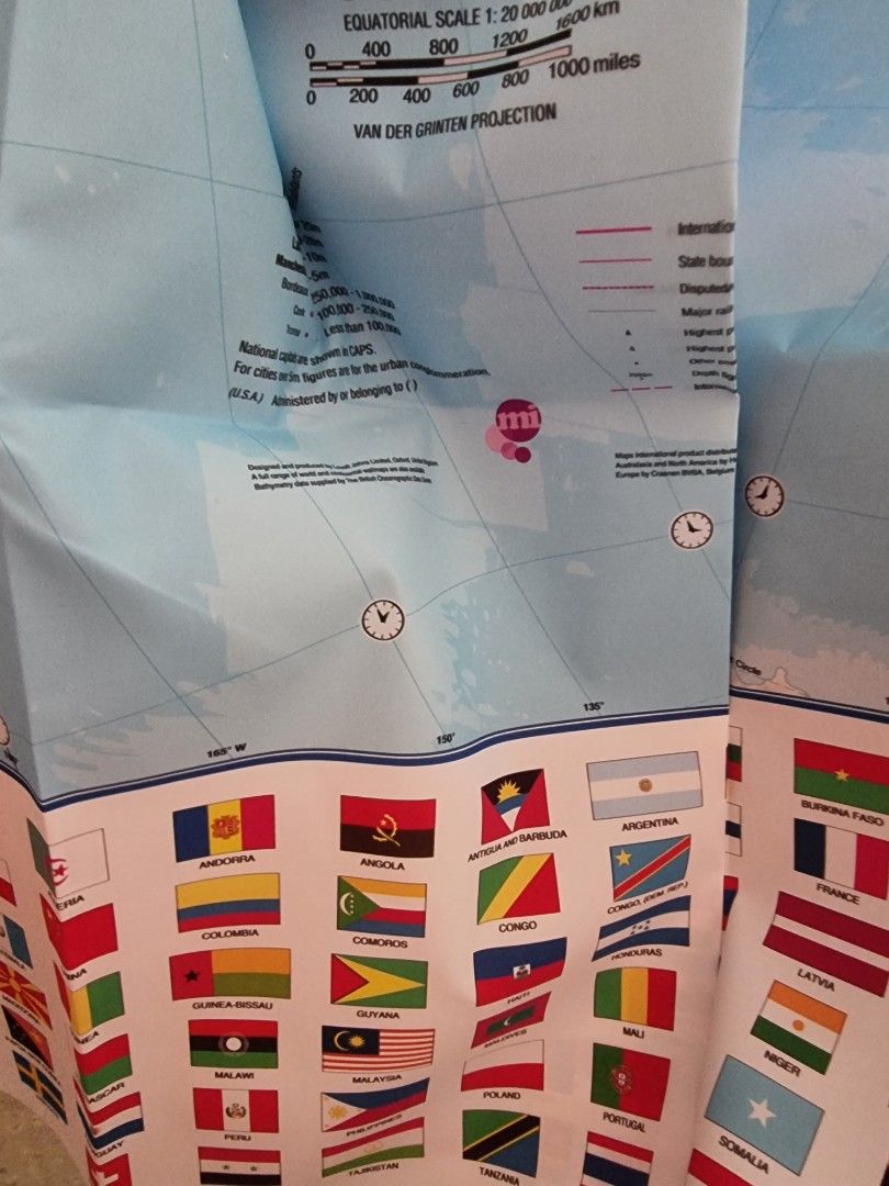 World Map with flags, Furniture & Home Living, Home Decor, Frames ...