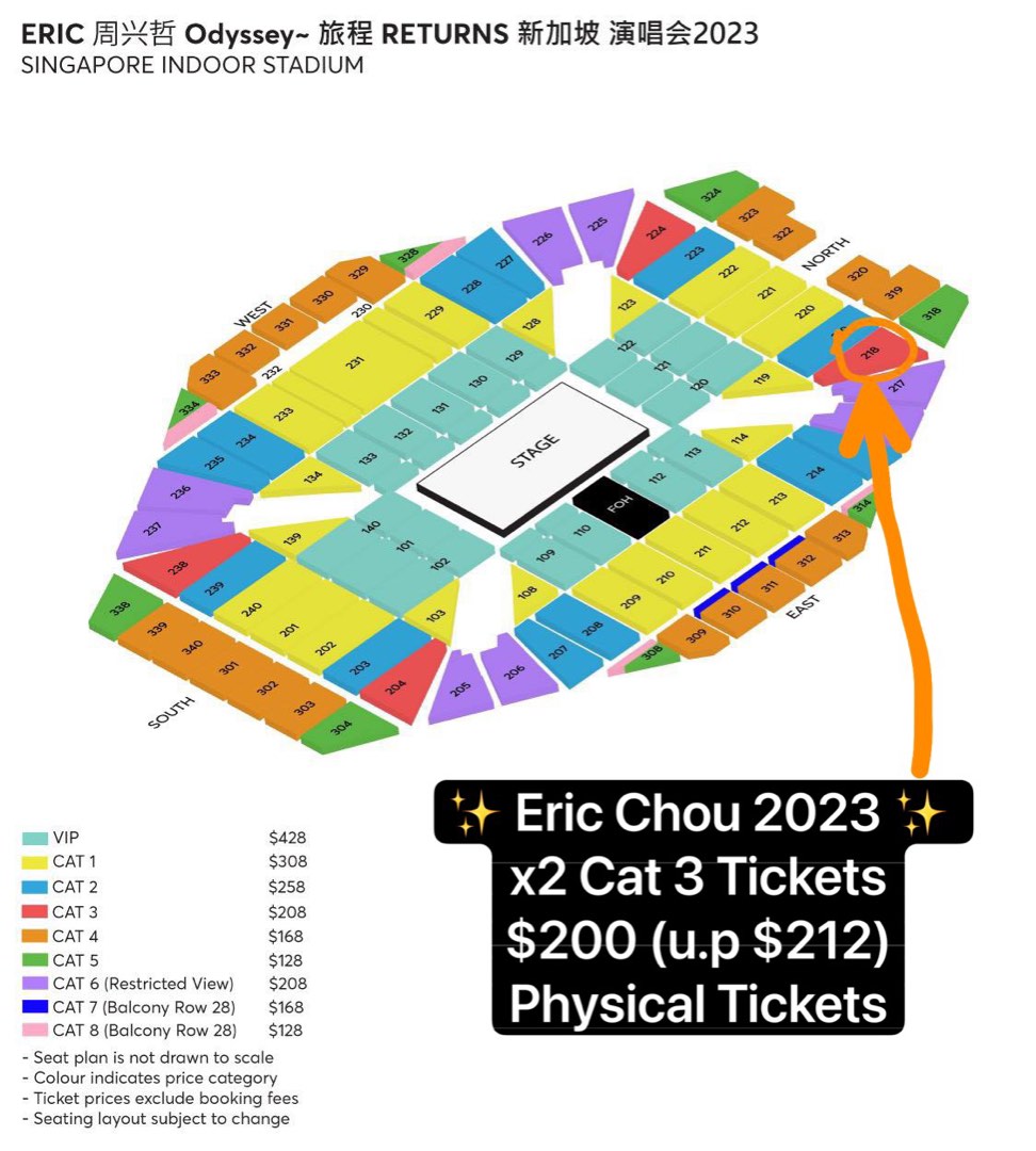 x2 Cat 3 Eric Chou Tickets, Tickets & Vouchers, Event Tickets on Carousell