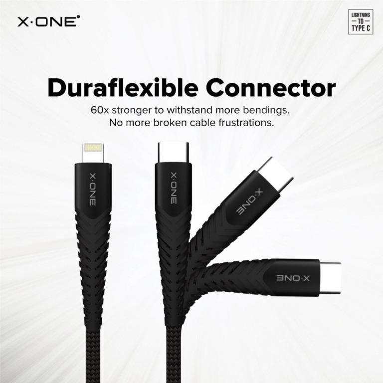 X.ONE® ULTRA PRO CABLE lightning TO TYPE C BRADIDED CABLE 3A MAX OUTPUT ...