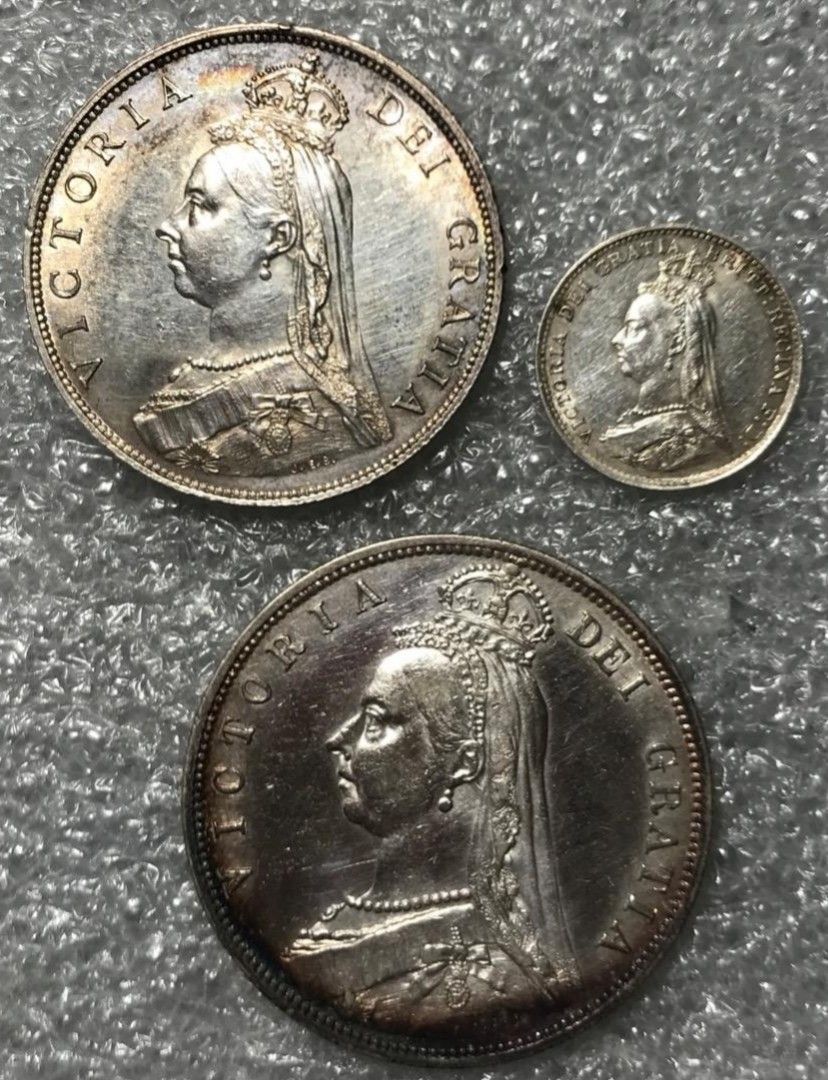 1887 Great Britain Queen Victoria silver coin set, Hobbies & Toys ...