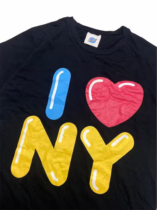 2000s Beams - I Love NY Built Up Tee, Fesyen Pria, Pakaian , Atasan di ...