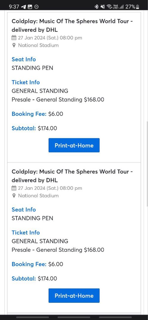 27 Jan Standing Pen x2, Tickets & Vouchers, Event Tickets on Carousell