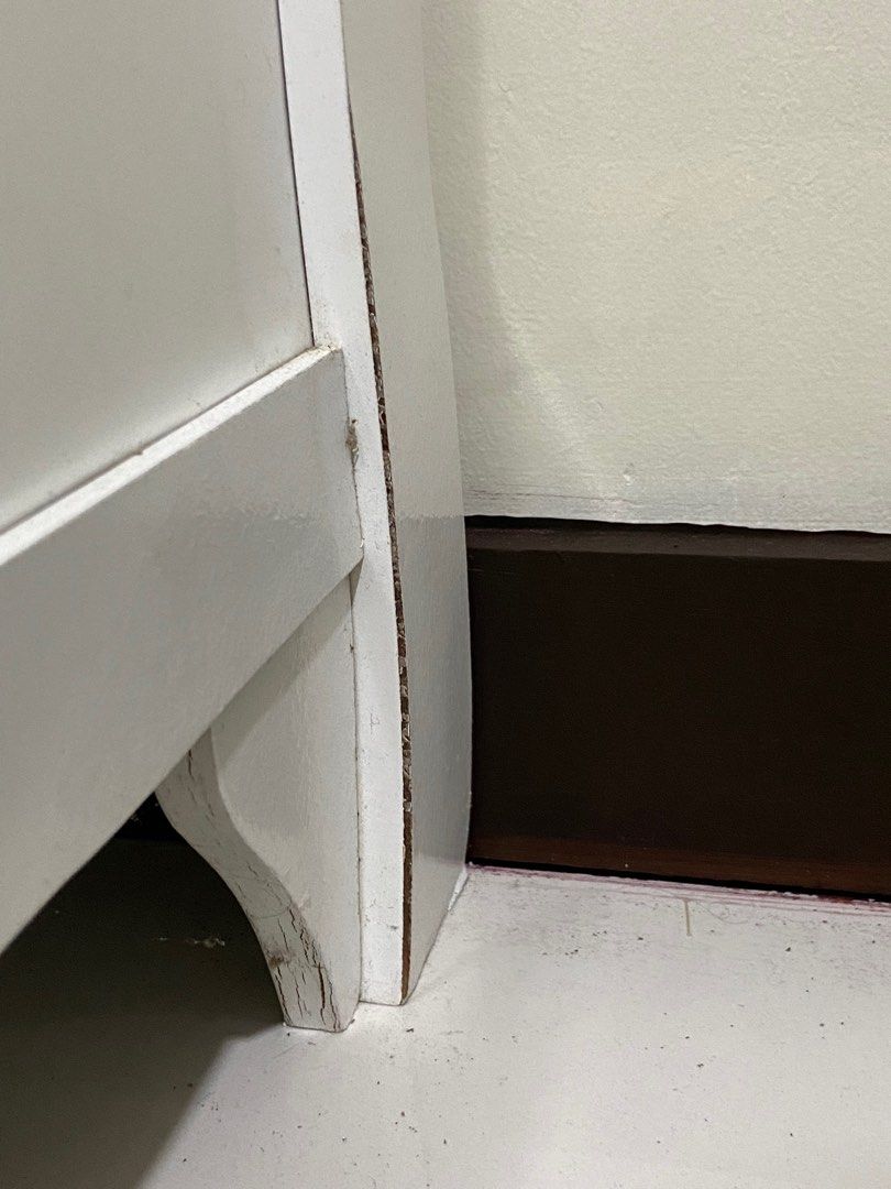 4-layer big duco finish white chest drawer / cabinet / dresser makeup ...