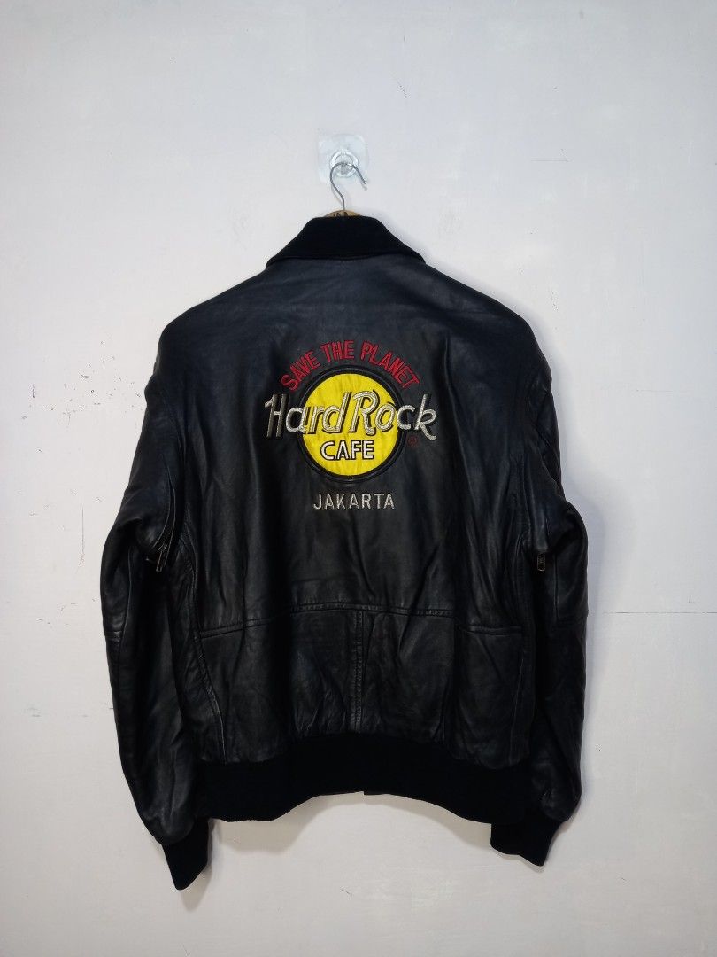 90's Hard Rock Vintage Leather Jacket, Men's Fashion, Coats, Jackets ...