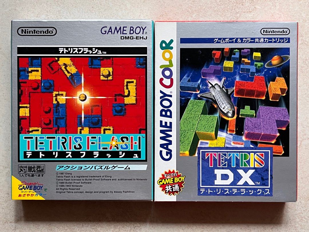 日版 GB GBC TETRIS FLASH DX DELUXE CLASSIC PUZZLE GAME 俄羅斯方塊 經典方塊遊戲一套 2 集 ...