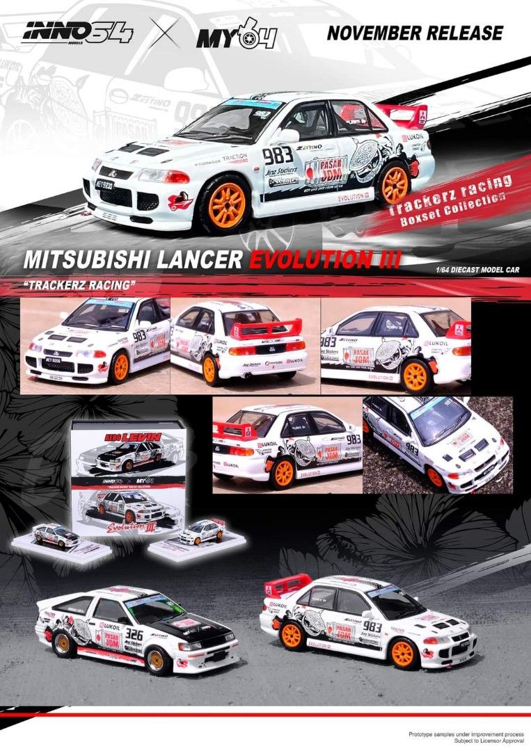 預訂 Pre-Order INNO 1:64 TOYOTA COROLLA AE86 Levin "TRACKERZ RACING ...