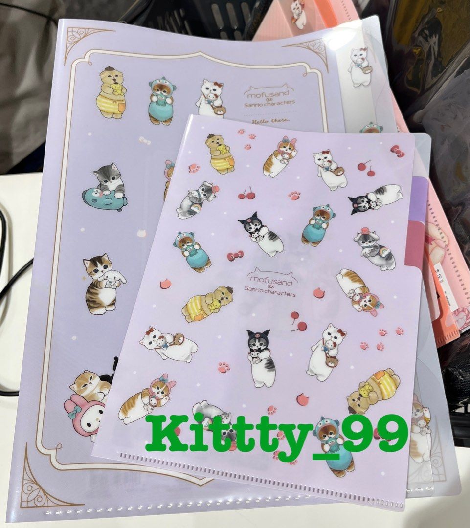 現貨 Sanrio x mofusand A5 file 文件夾 Hello kitty My Melody 布甸狗 水怪 玉桂狗 Sanrio Characters , 興趣及遊戲, 手作 ...