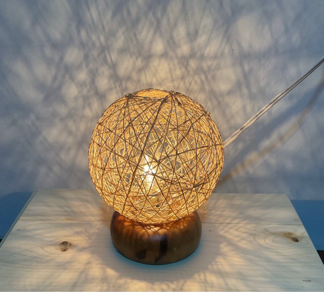 Abaca Ball Lampshade, Furniture & Home Living, Lighting & Fans ...
