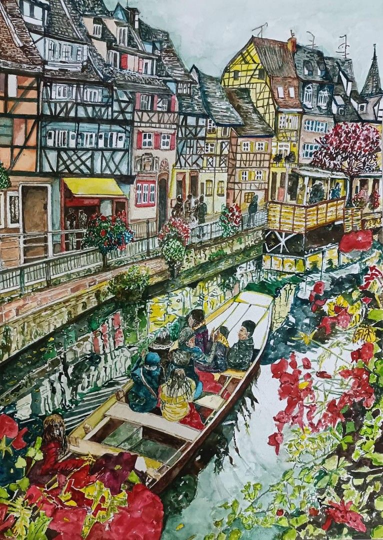 Artwork Art Angeline Tan A2 Size Scenery, Hobbies & Toys, Stationery ...