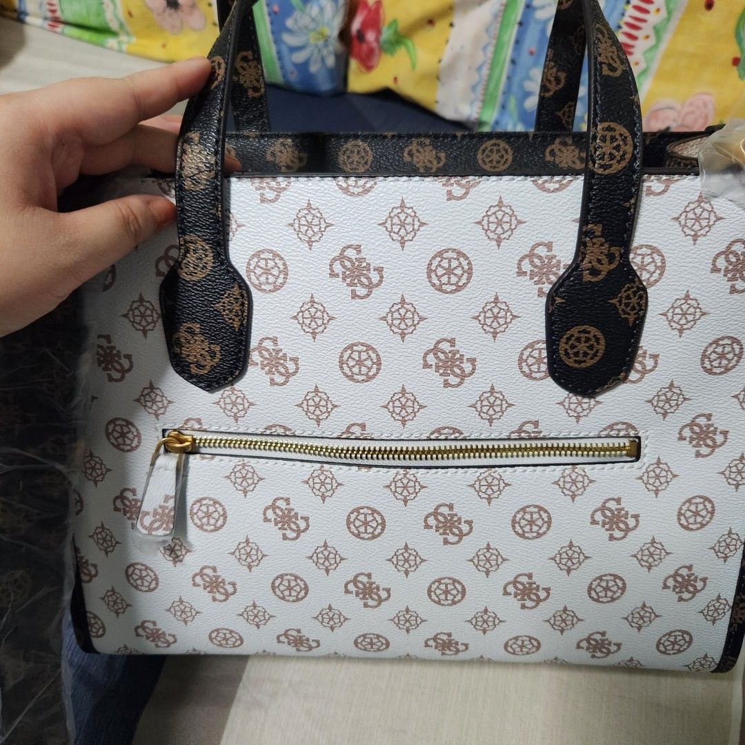 Authentic and BN Guess Silvana White Logo Multi Tote Bag, Luxury, Bags ...