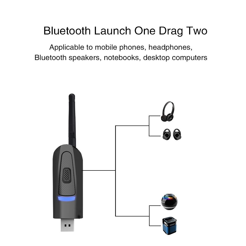 B25 CSR Bluetooth 5.0 with Antenna One to Two Transmitter USB Powered ...