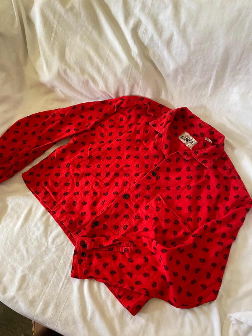 Banda Red Crop Top Button Polo Coat, Women's Fashion, Coats, Jackets ...