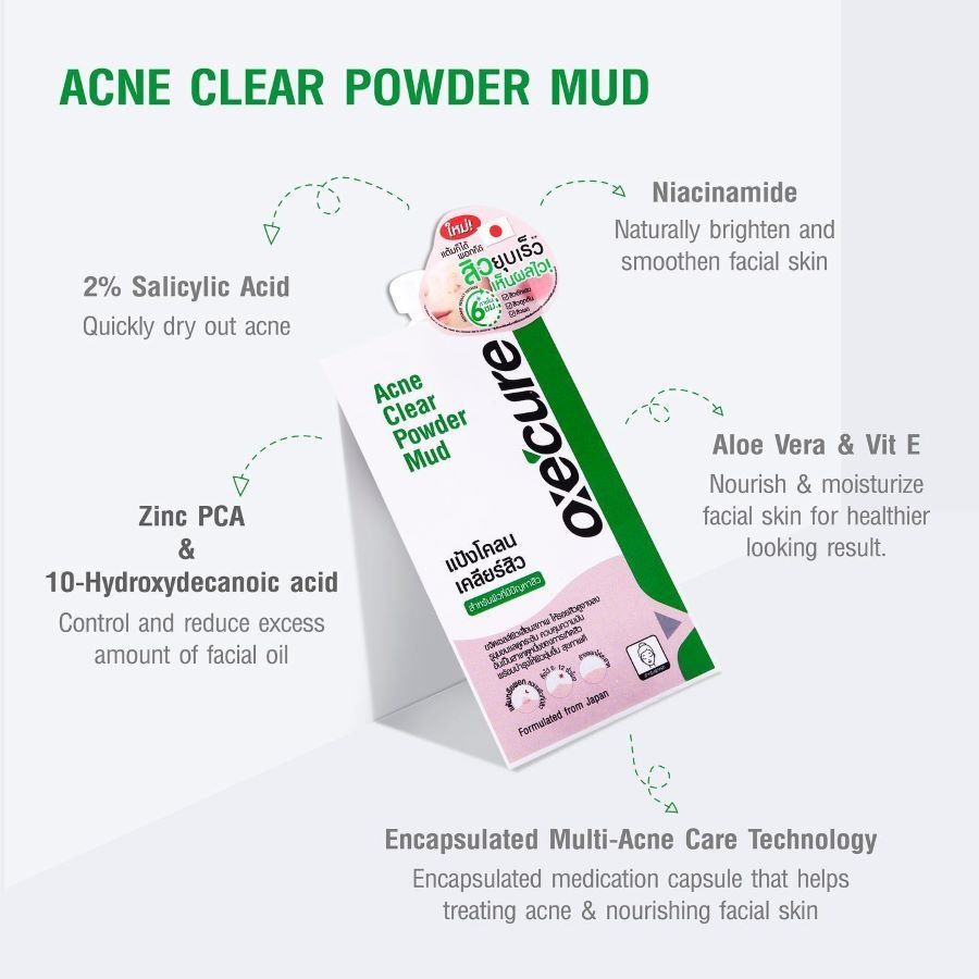 (BIGGER SIZE) OXE'CURE ACNE CLEAR POWER MUD 7G. - PRODUCT OF JAPAN (6 ...