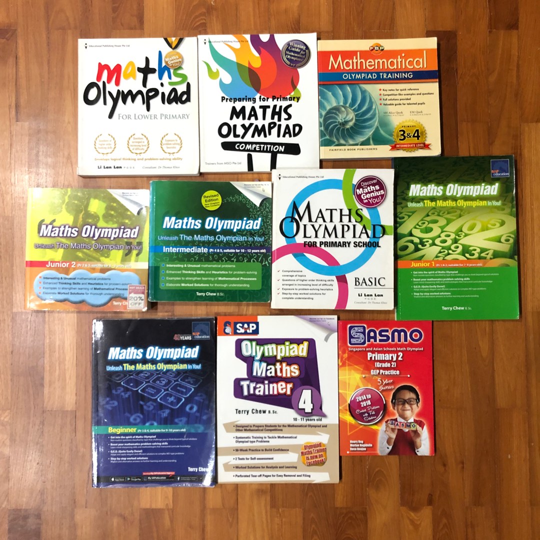 Brand new and lightly used Math Olympiad workbooks activity books assessment books for primary ...