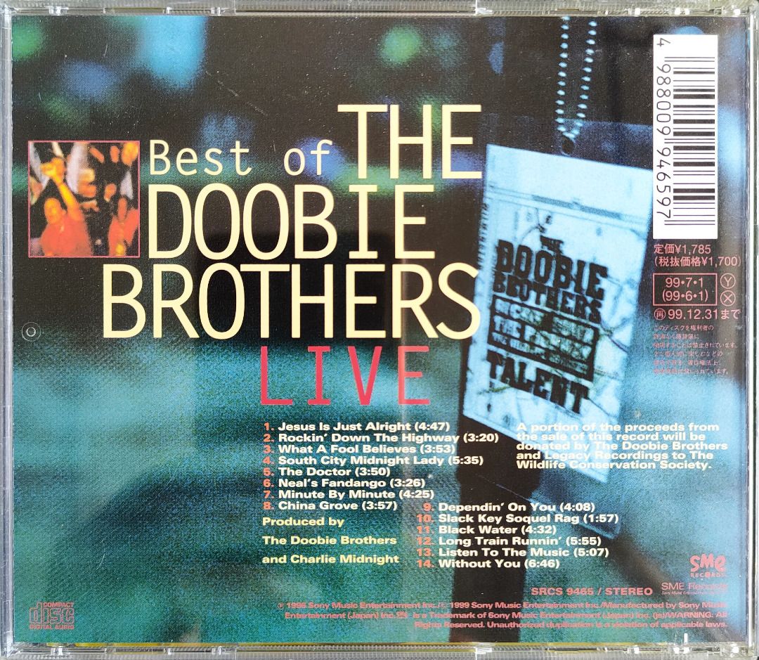 CD / JAPAN PRESS / BEST OF THE DOOBIE BROTHERS LIVE / GREAT SOUNDING ...