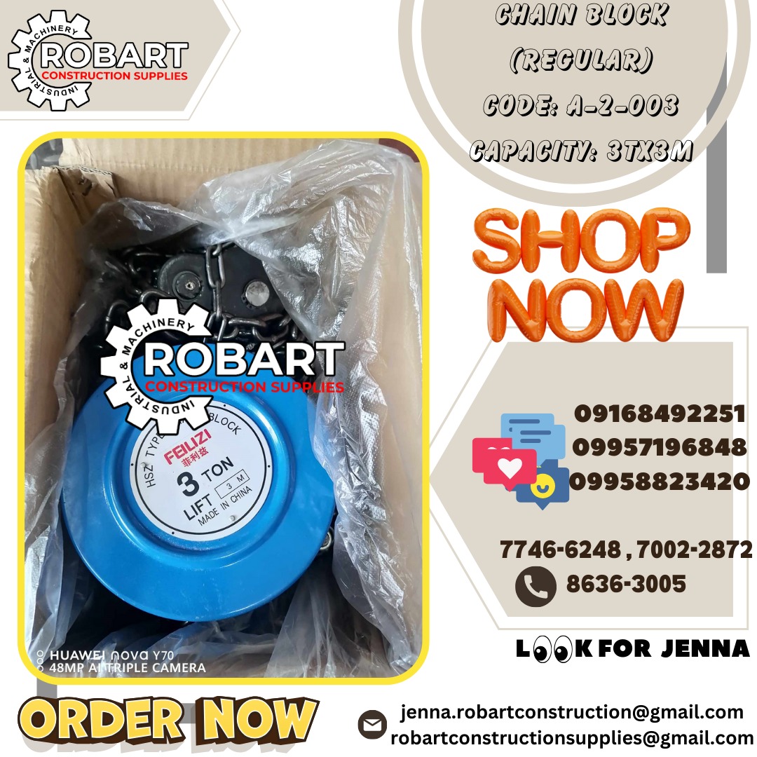 Chain block (regular) Code: A-2-003 Capacity: 3Tx3m, Commercial ...
