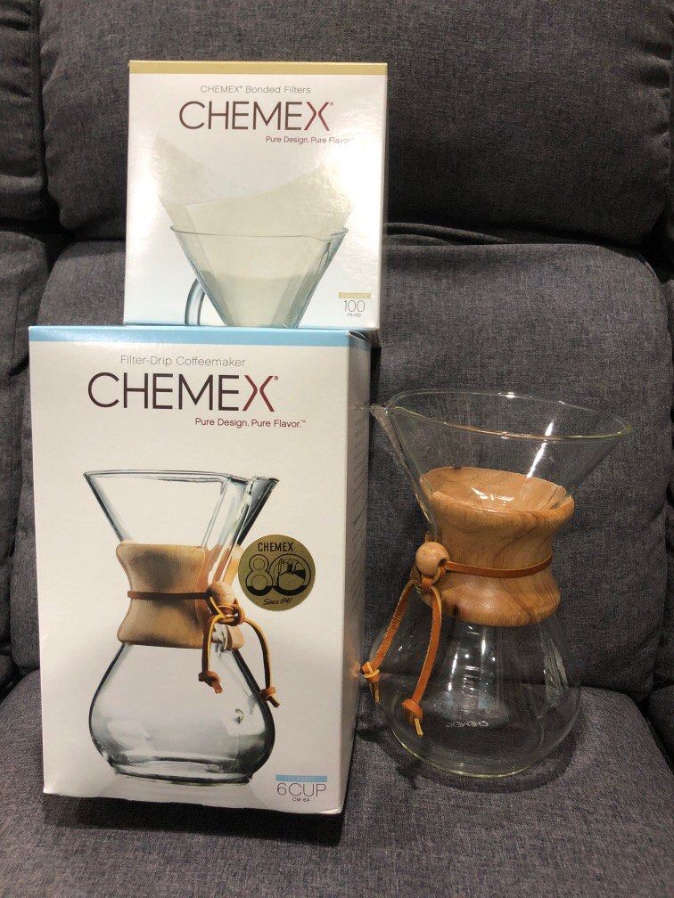 Chemex 6 cup with filter papers, TV & Home Appliances, Kitchen ...