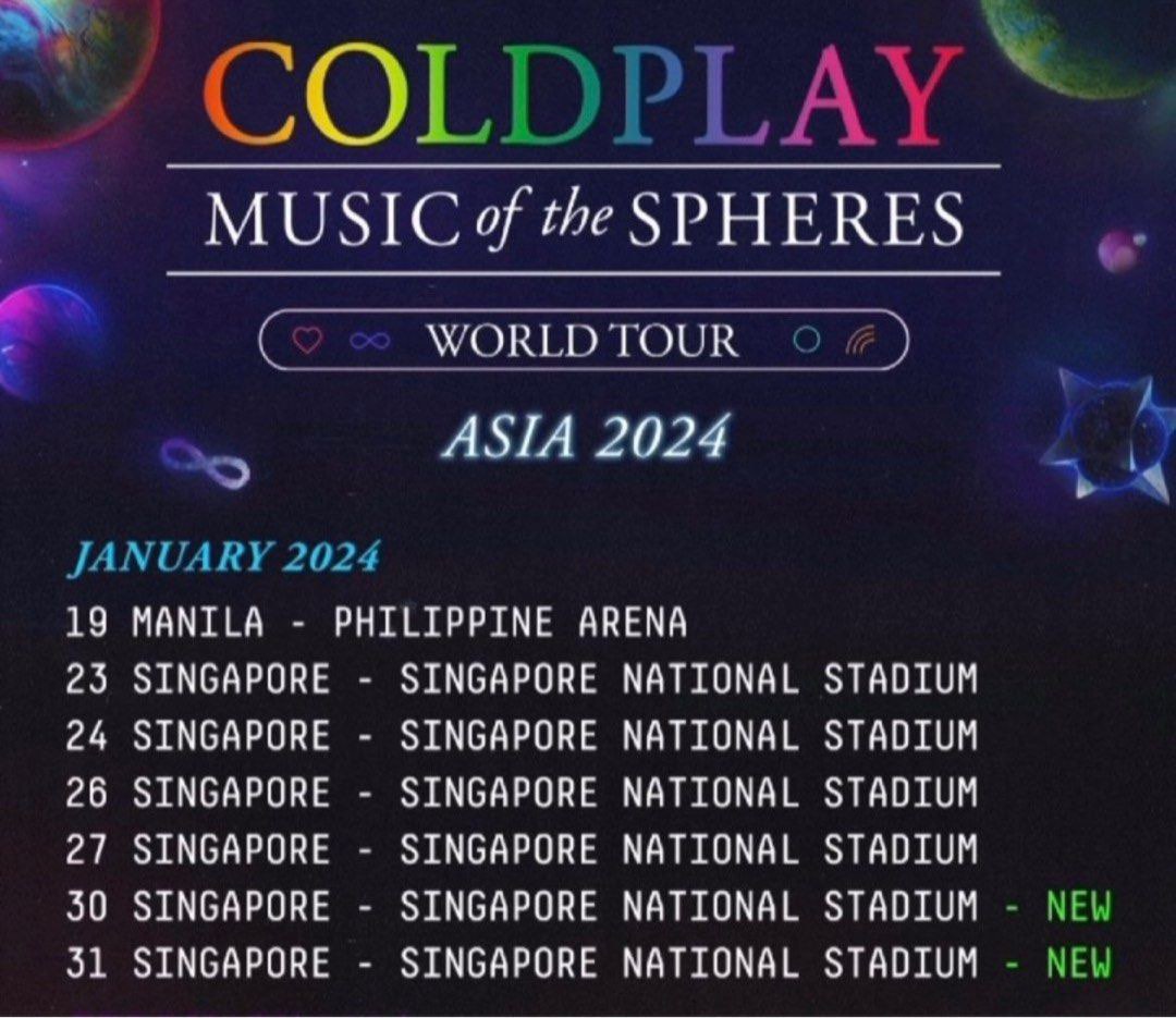 Coldplay concert ticket 23th Jan 2024, Tickets & Vouchers, Event ...