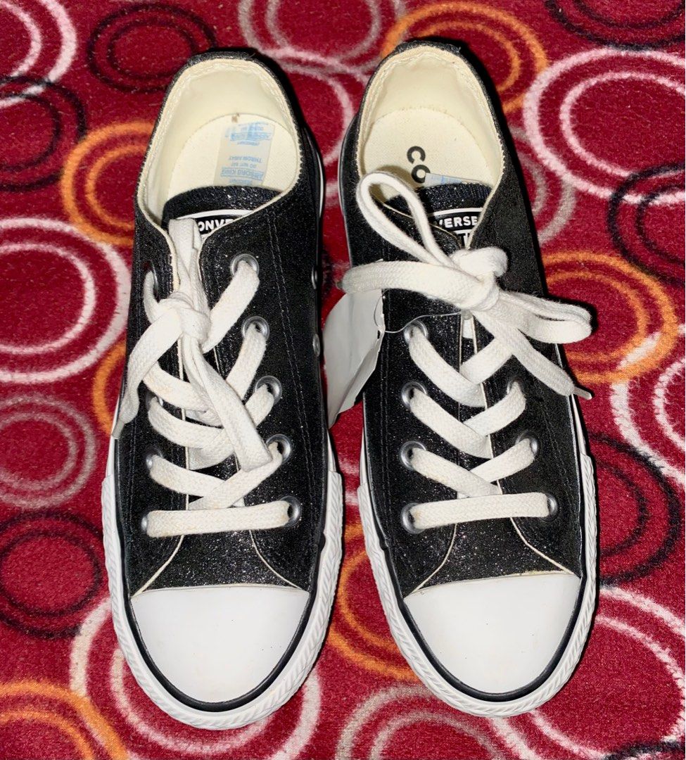 Converse Chuck Taylor All Star Lo Black Glitter Platform US 5 (22cm ...