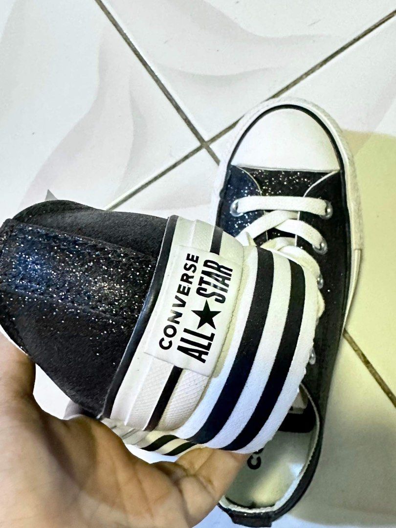 Converse Chuck Taylor All Star Lo Black Glitter Platform US 5 (22cm ...