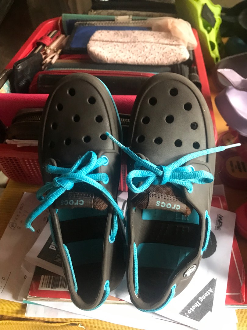 Crocs Kids Beach Line Lace Boat Shoes, Babies & Kids, Babies & Kids ...