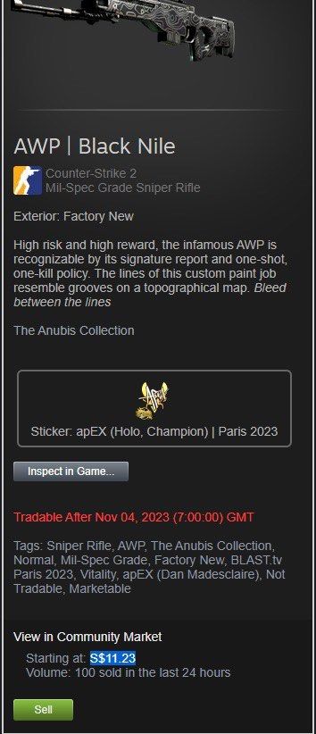CSGO CS2 AWP | Black Nile FN [BUFF PRICE], Video Gaming, Gaming Accessories, In-Game Products on ...