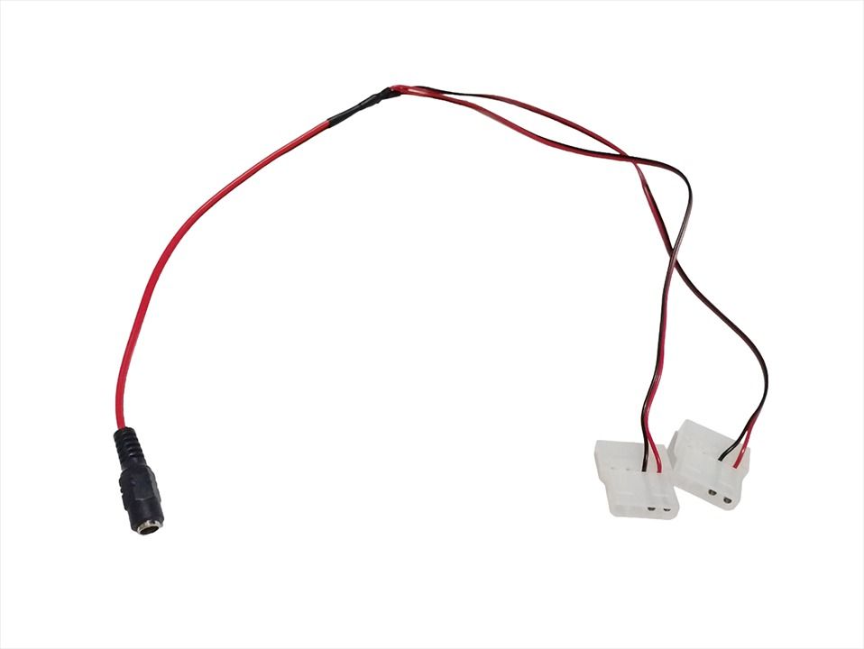 DC FEMALE POWER SUPPLY PLUG 12V 5.5x2.1mm to DUAL MOLEX IDE 2-PIN M/F ...