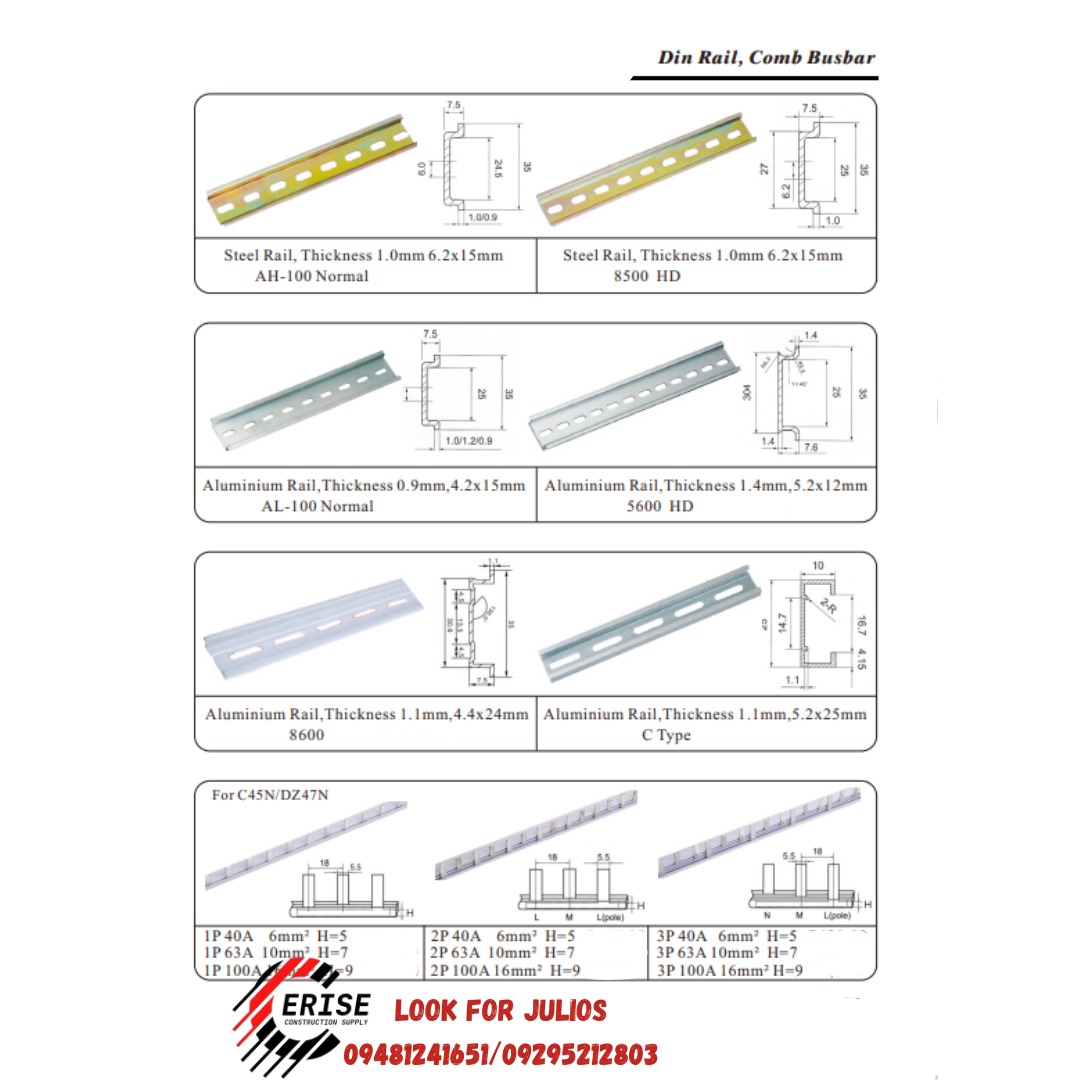 Dinrail, Comb Busbar, Commercial & Industrial, Construction Tools ...