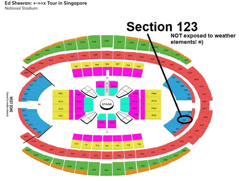 Cat 4 Ed Sheeran Singapore Concert Cat 4 (Category 4) tickets (2 pairs ...