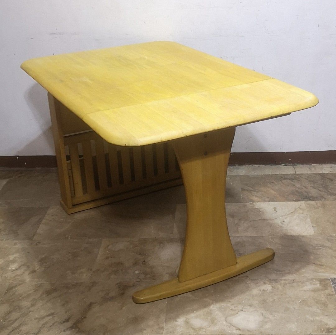 Extendable 6 seater dining table w/ condiment shelves, Furniture & Home Living, Furniture ...