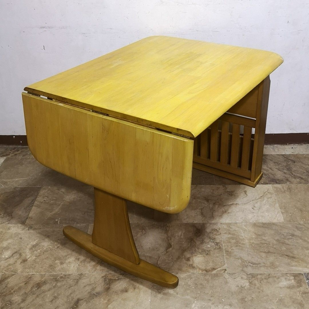 Extendable 6 seater dining table w/ condiment shelves, Furniture & Home Living, Furniture ...