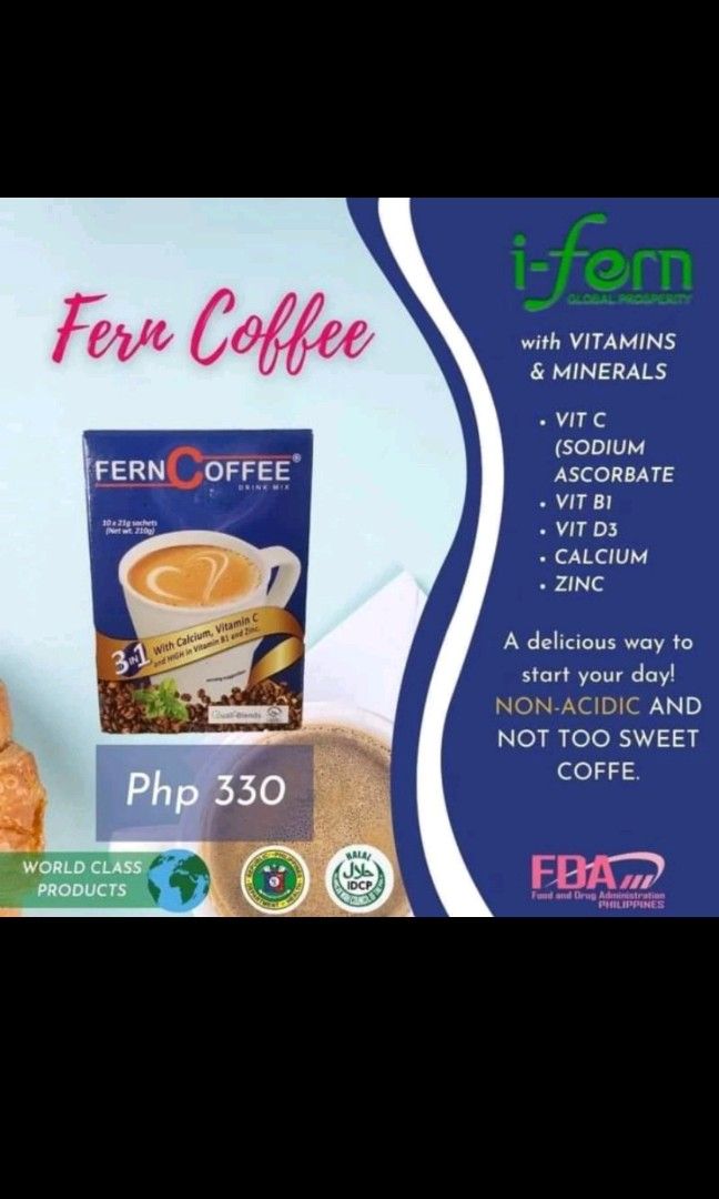 FERN Coffee 3 in 1 Powder Mix 300 per box 32 per sachet, Food & Drinks ...