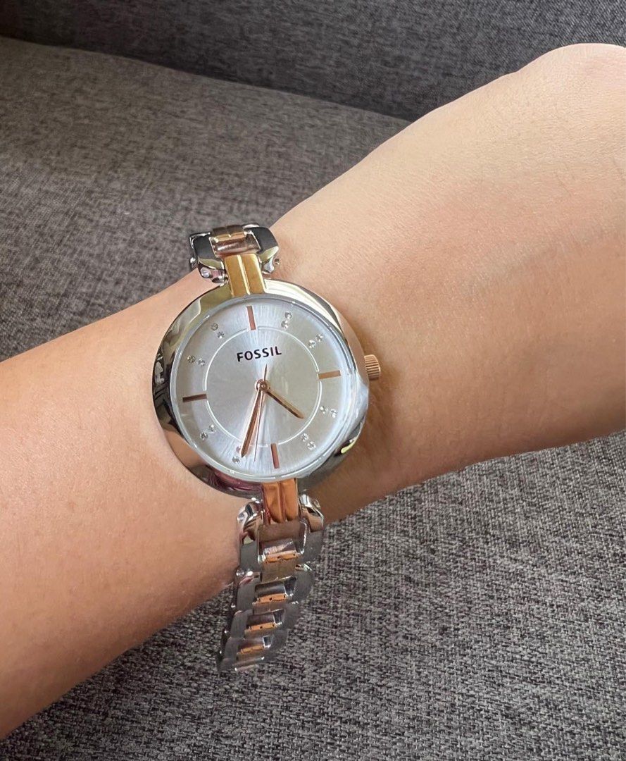Fossil Kerrigan Three-Hand Two-Tone Stainless Steel Watch BQ3341, Women ...