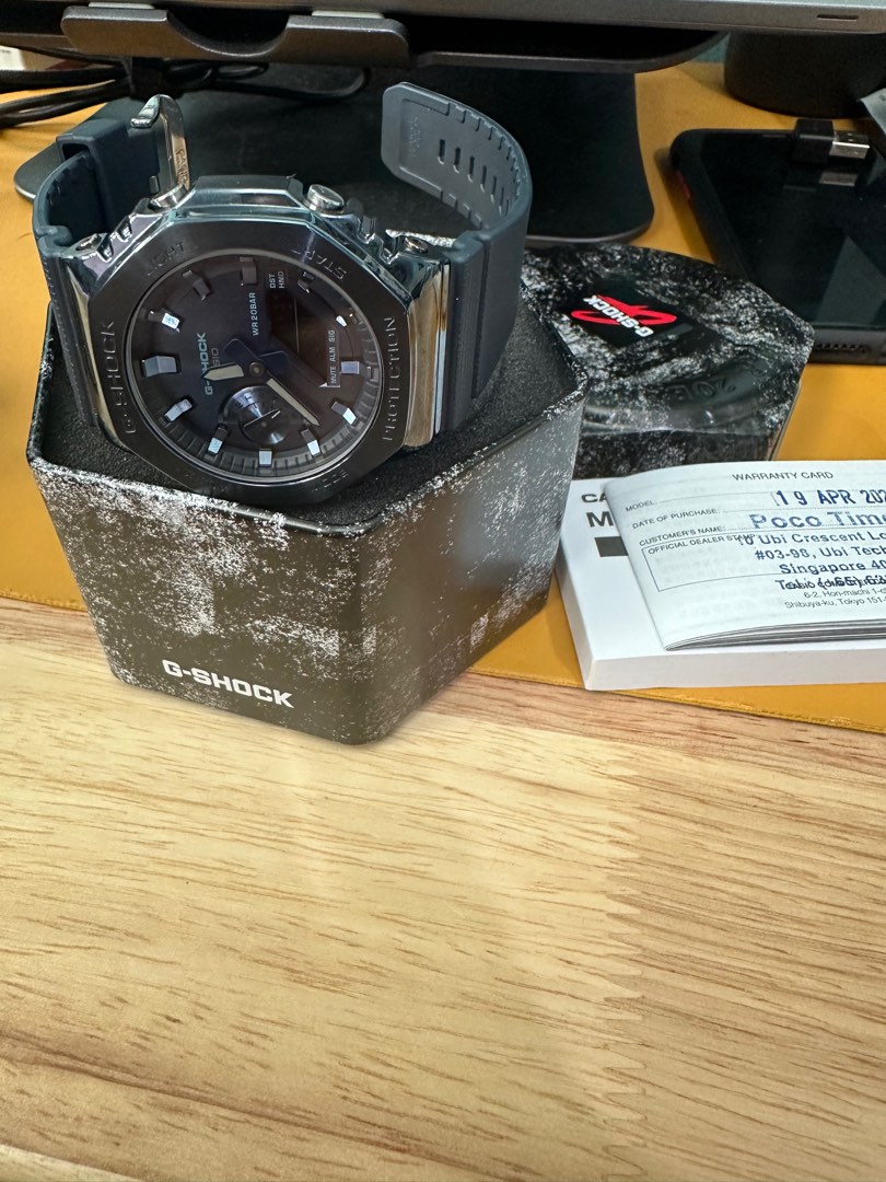 G-Shock blue casioak metal bezel, Men's Fashion, Watches & Accessories ...
