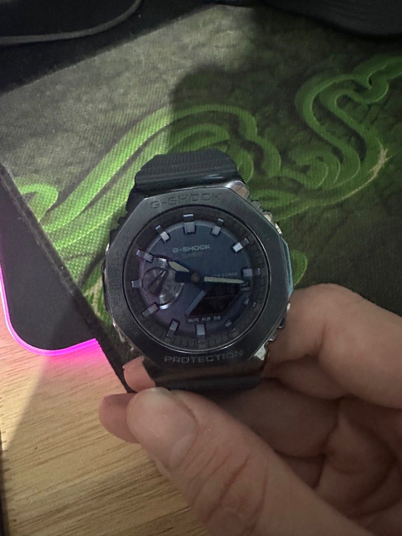 G-Shock blue casioak metal bezel, Men's Fashion, Watches & Accessories ...