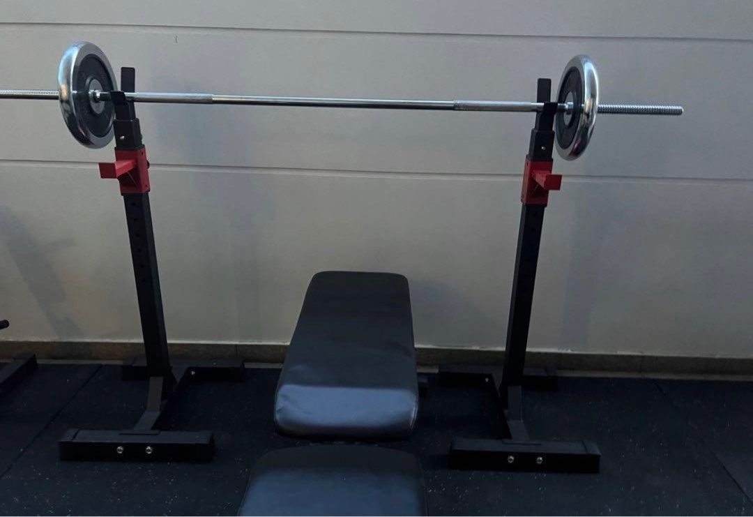 Gym equipment weighed, bench bar and mats, Sports Equipment, Exercise ...