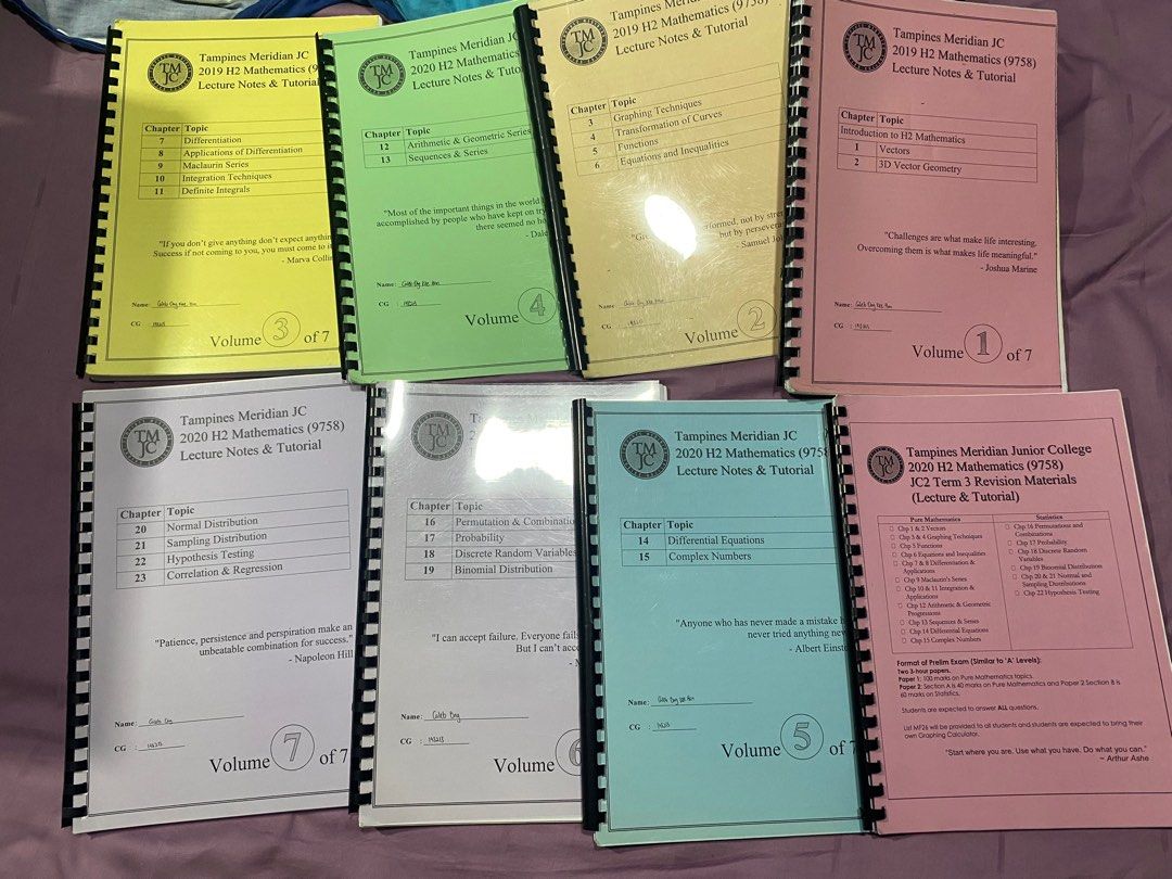 H2 Math JC Notes, Hobbies & Toys, Books & Magazines, Textbooks on Carousell