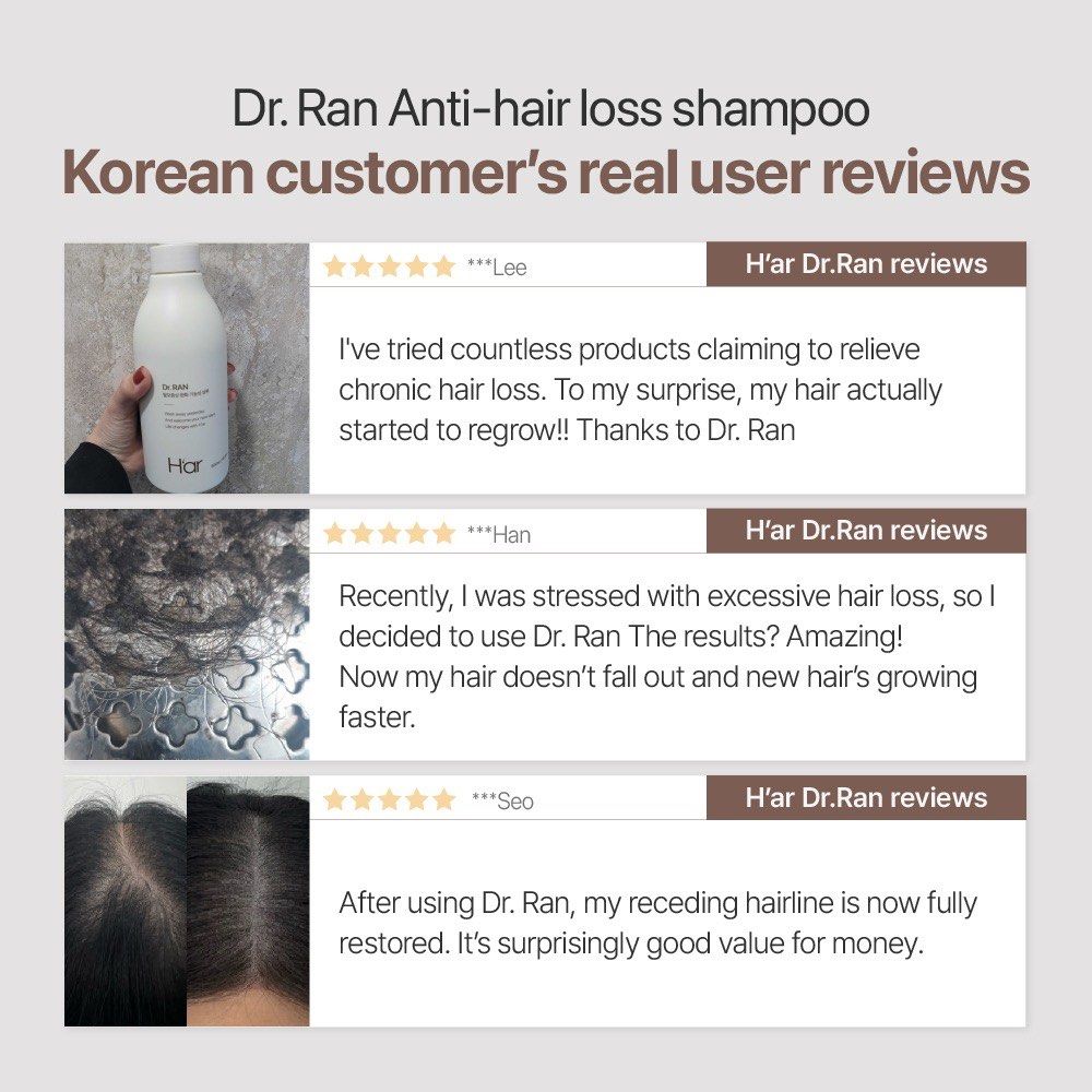 H’ar Dr Ran Black Egg Protein Anti Hair loss Shampoo, Beauty & Personal Care, Hair on Carousell