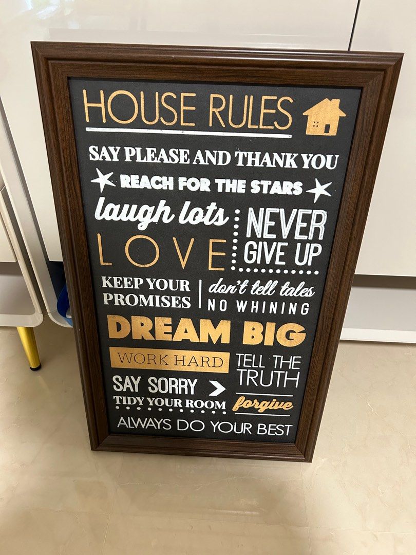 House rules quotes, Furniture & Home Living, Home Decor, Frames ...