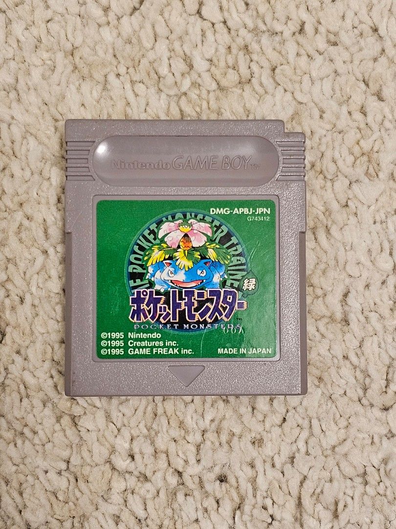 Japanese Pokemon Green 1995 Game Boy Game, 電子遊戲, 電子遊戲, Nintendo 任天堂 ...