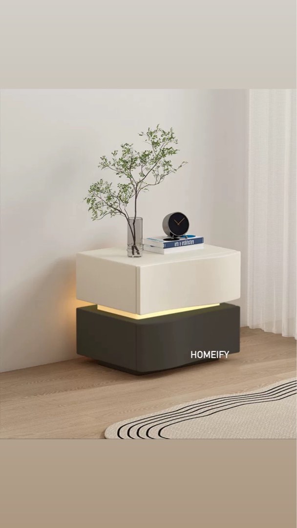 JUSTIN Modern LED Bedside Table, Furniture & Home Living, Furniture ...