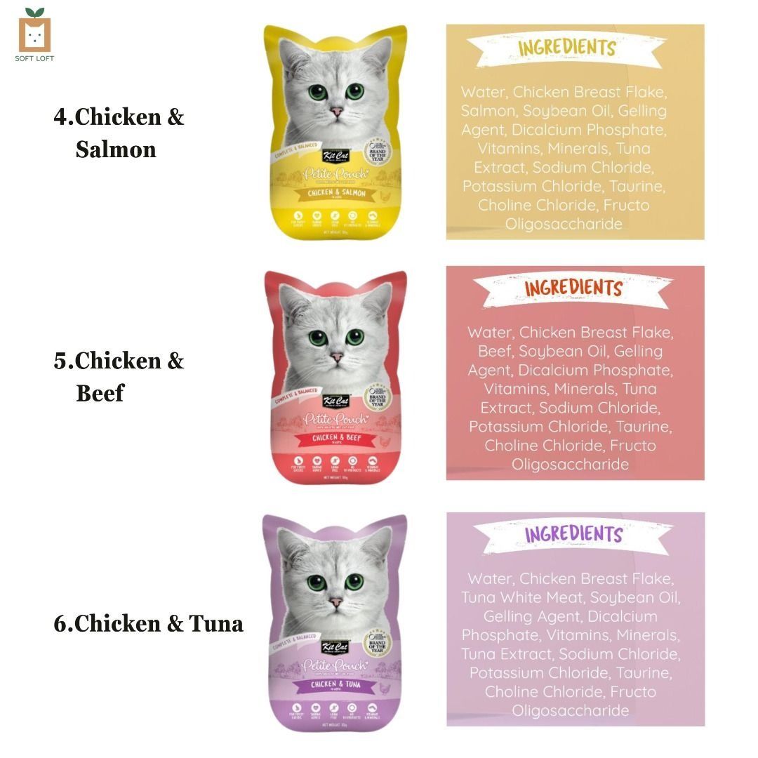 Kit Cat Petite Pouch Complete & Balanced Wet Cat Food For Cats (70g) (7 ...