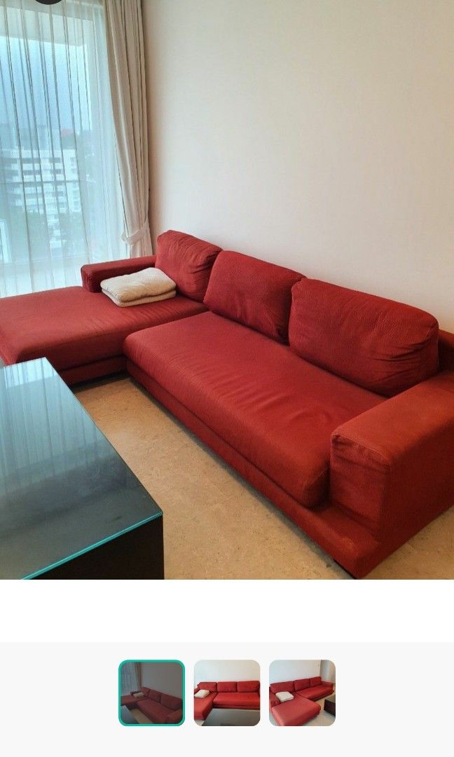 L Shape Sofa(moving out), Furniture & Home Living, Furniture, Sofas on ...