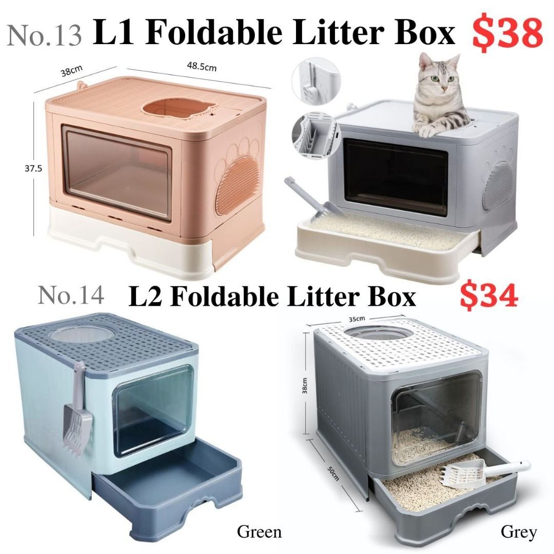 [LARGE CLOSED LITTER BOX] Enclosed Cat Litter Box Extra Large Cat ...