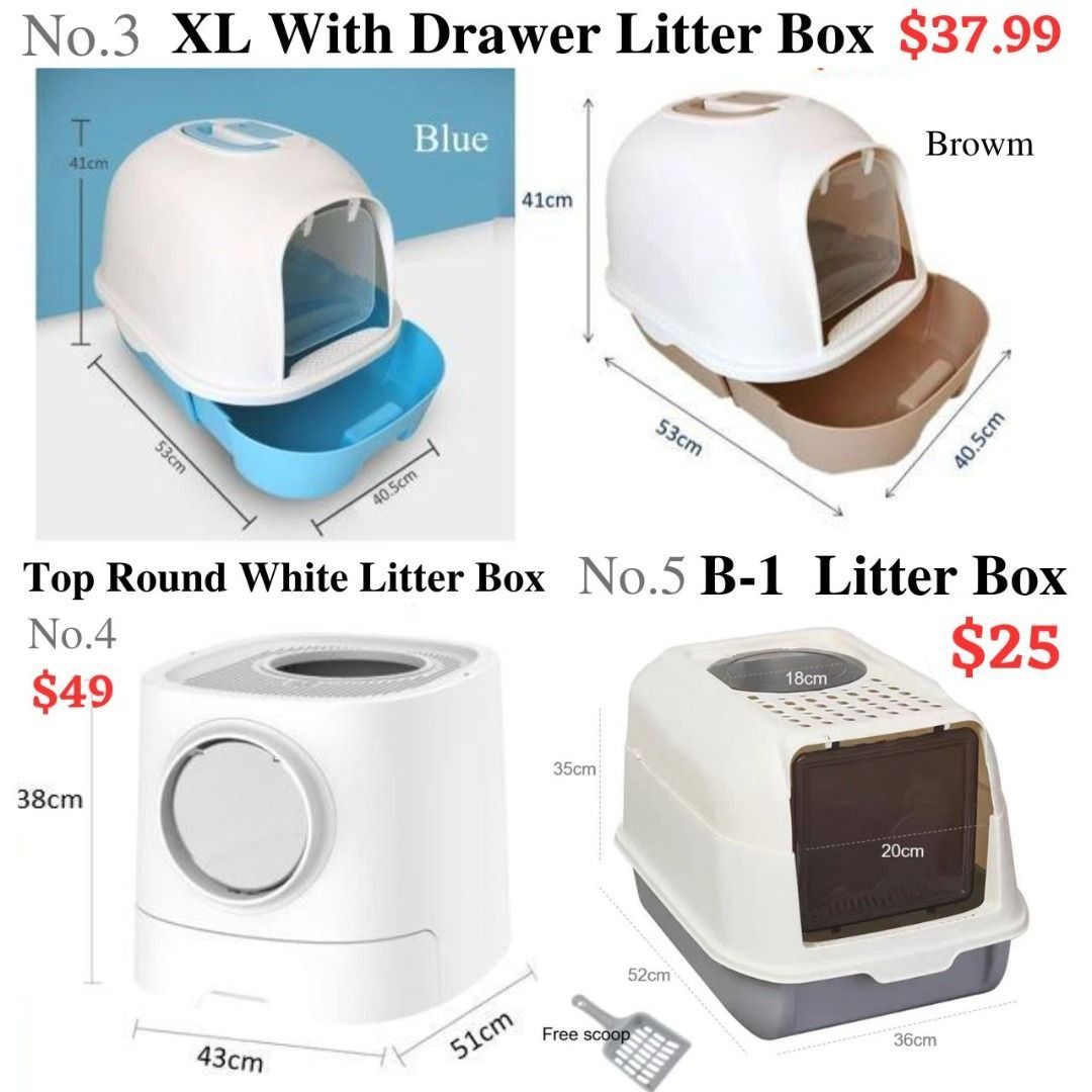 [LARGE CLOSED LITTER BOX] Enclosed Cat Litter Box Extra Large Cat ...