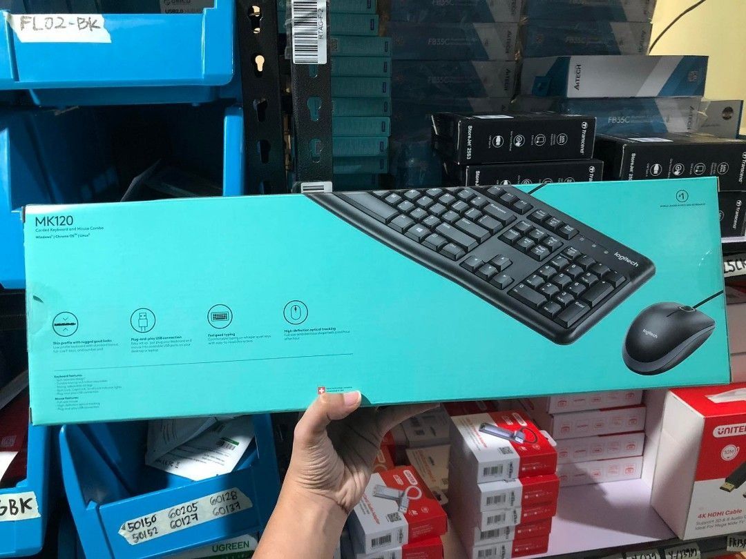 Logitech Mk120 Corded Keyboard Mouse Combo Computers And Tech Parts And Accessories Computer