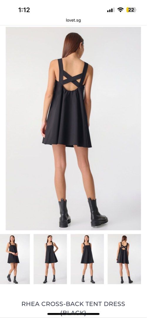 Lovet Rhea cross-back tent dress, Women's Fashion, Dresses & Sets ...