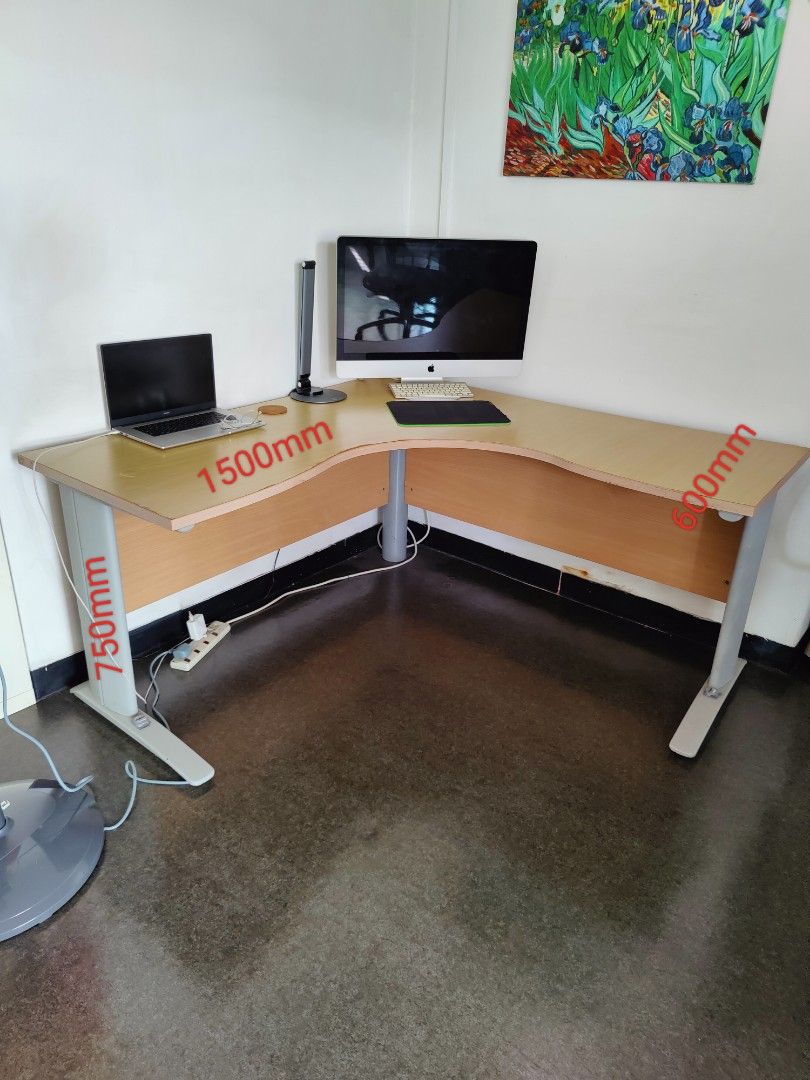 L-SHAPED study table, Furniture & Home Living, Furniture, Tables & Sets ...