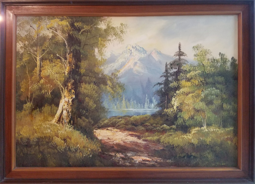 Lukisan Eropa Tua "Mountain Landscape" Karya Jackson, Perabotan Rumah ...